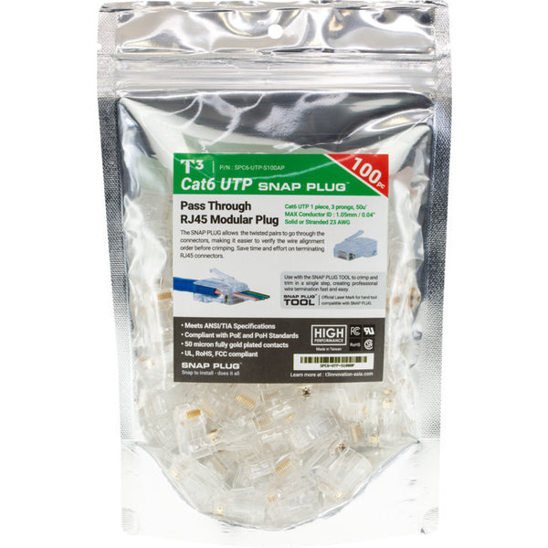 Buy RJ45 CAT6 SOLID SNAP PLUG - 100 Pack Online | BNR Industrial